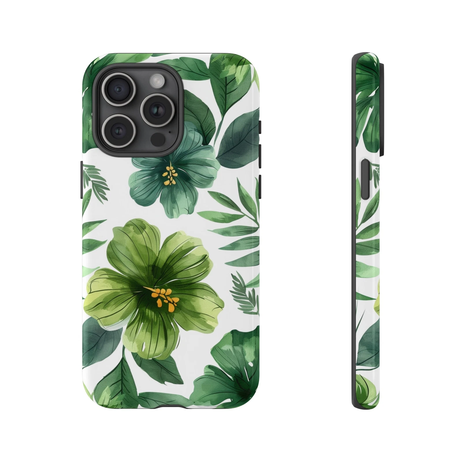 Green Hawaii Hibiscus Flower Vibrant Phone Case for iPhone 11 to 17 ...