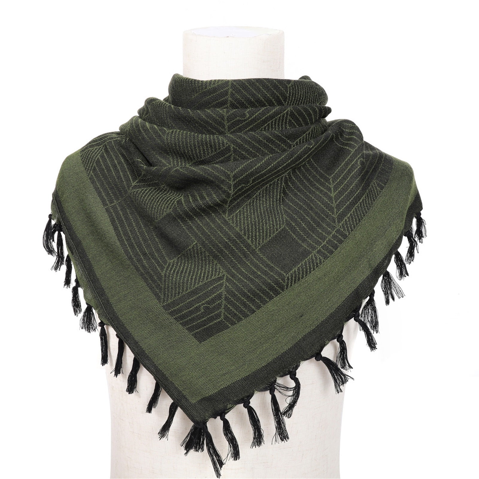Green Headband for Women Scarf Keffiyeh Hatta Wide with Tassels Shemagh ...