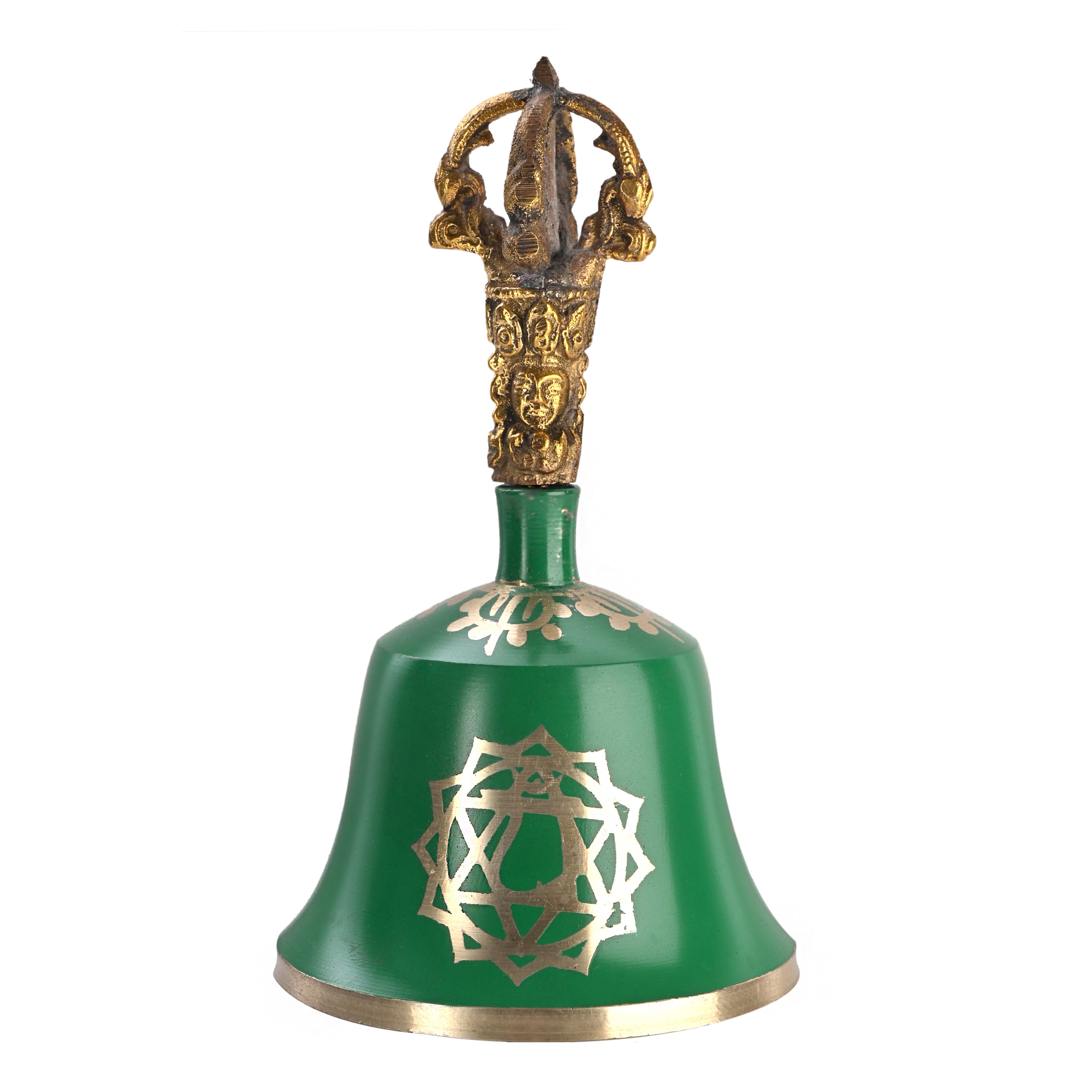 Green Heart Chakra Tibetan Bell (Note D) - 5.5 Inches H x 3 Inches D ...