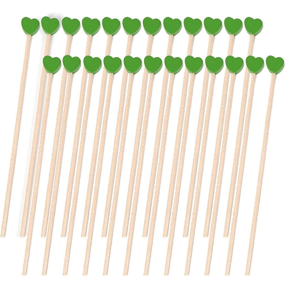 Green Heart Coffee Stirrers,Wooden Cocktail Sticks,Disposable Drink ...