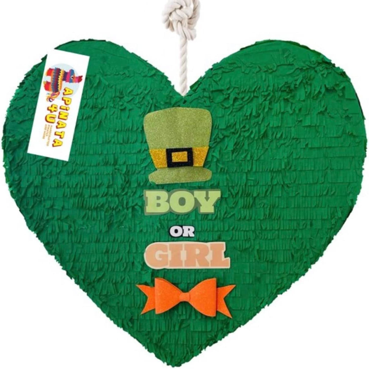 Green Heart Pinata St Patricks Day Gender Reveal St Patrick’s Day Party ...