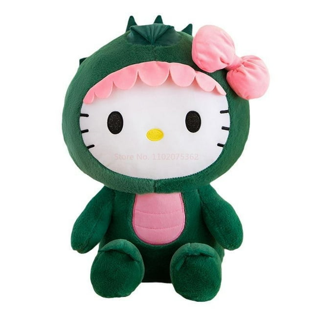 Green Hello Kitty Doll Large Plushies Kawaii Kt Cat Plush Toy Gifts Grab Sanrio Doll Birthday ...