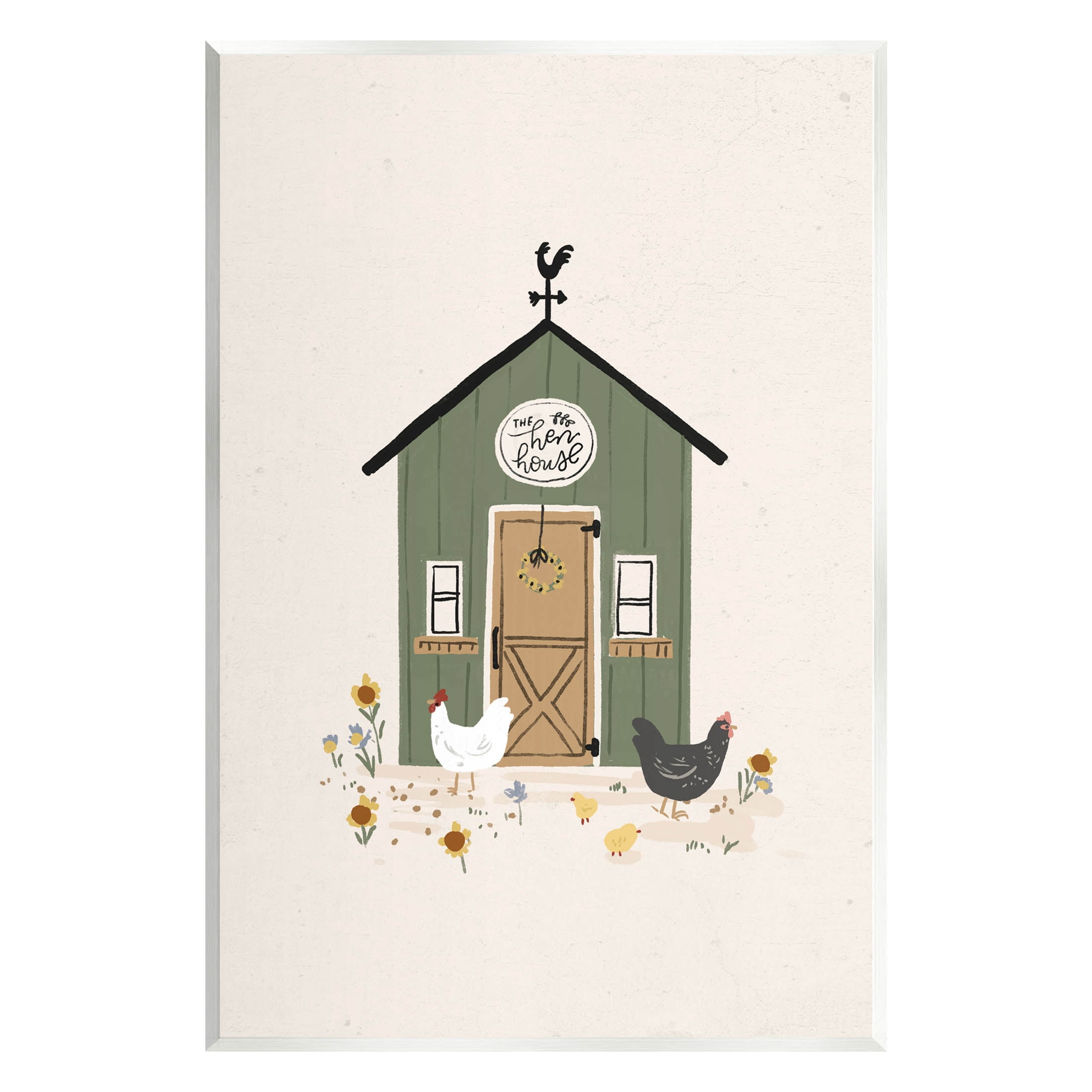 Green Hen House Chicken Farm Animals & Insects Graphic Art Unframed Art ...