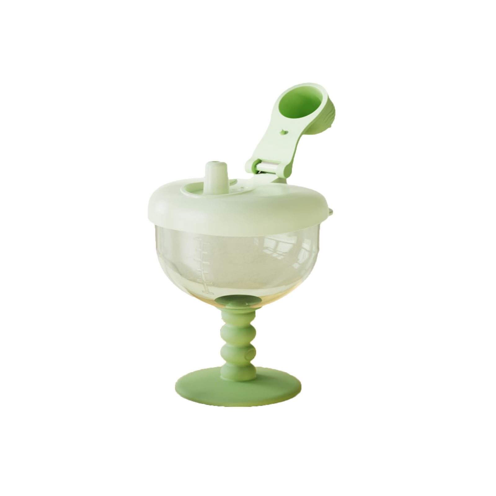 Green High-Footed Learning Cup - Anti-Fall Straw Cup Clear Marked Scale ...