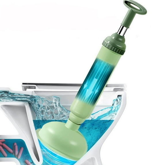 Green High Pressure Toilet Plunger With Vacuum Suction And Easy Grip ...