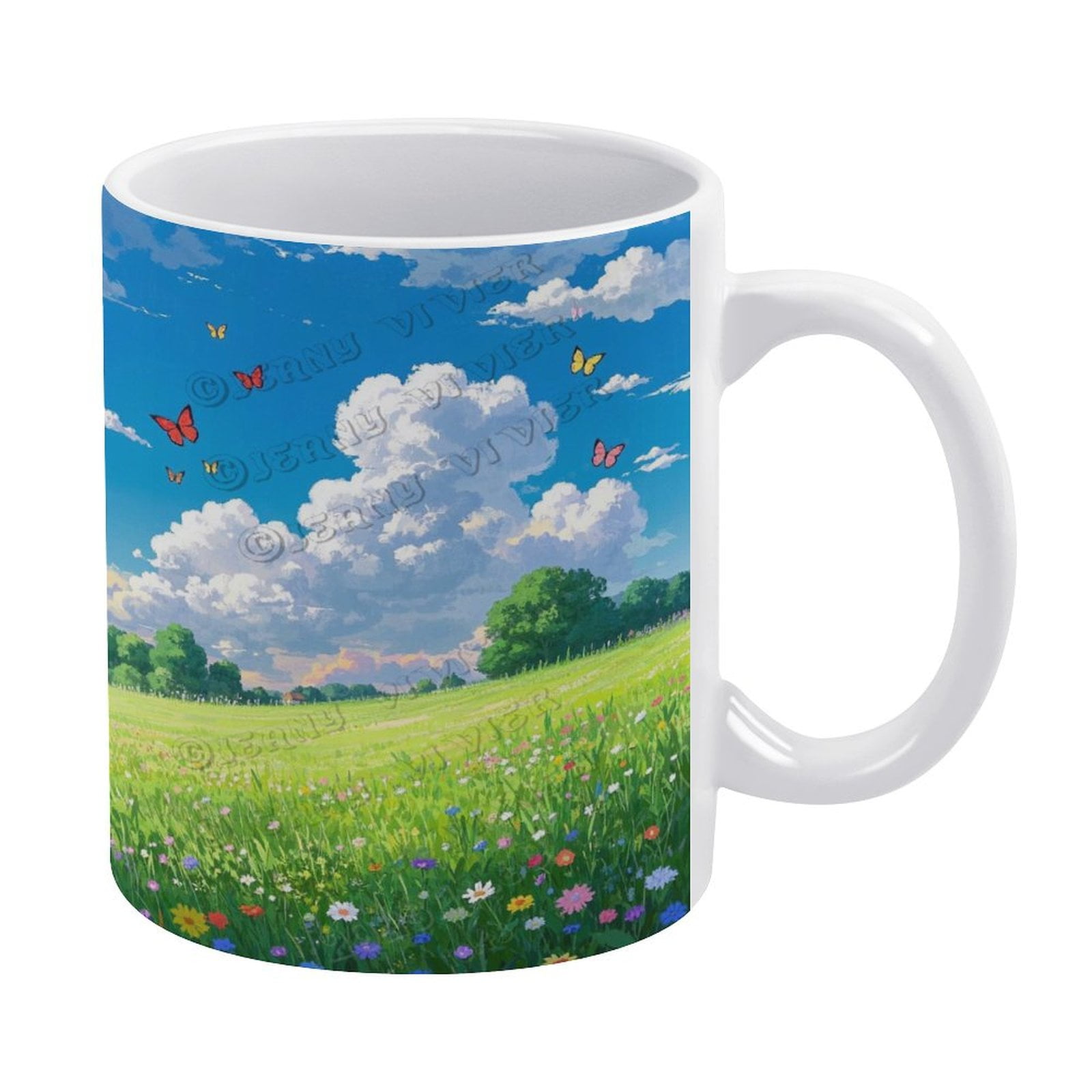 Green Hill 11 Oz Ceramic Coffee Mug, Perfect for Morning Coffee, Tea, or Hot Cocoa - Walmart.com