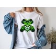 Green Holiday Character Heart Hands Back Print Graphic Tee, Minimal ...
