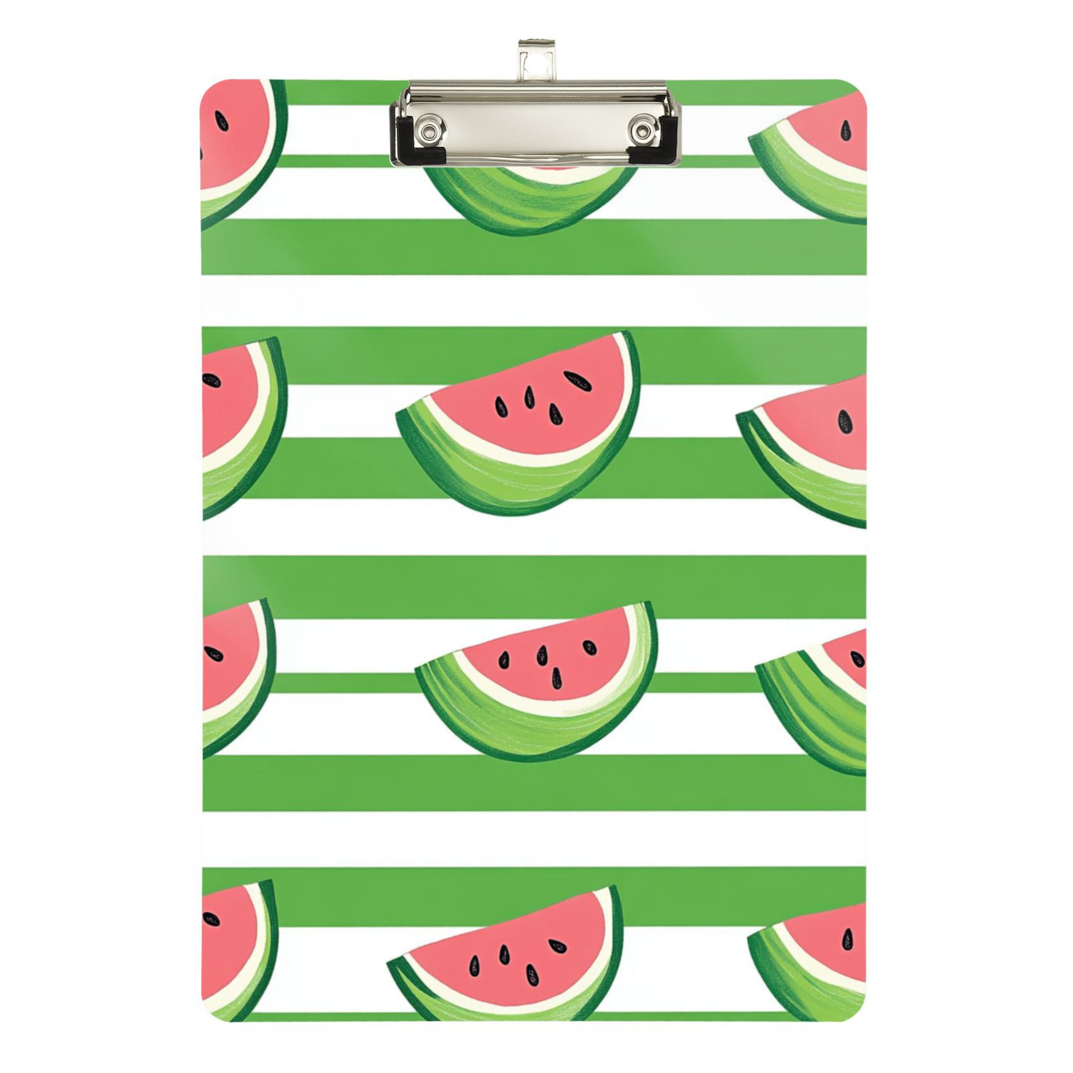 Green Horizontal Lines Cute Watermelons Acrylic Clipboard Drawing Board ...