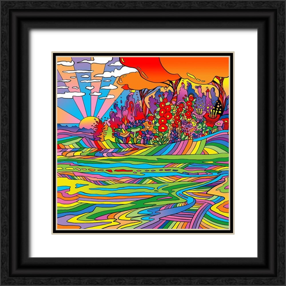 Green, Howie 12x12 Black Ornate Wood Framed with Double Matting Museum ...