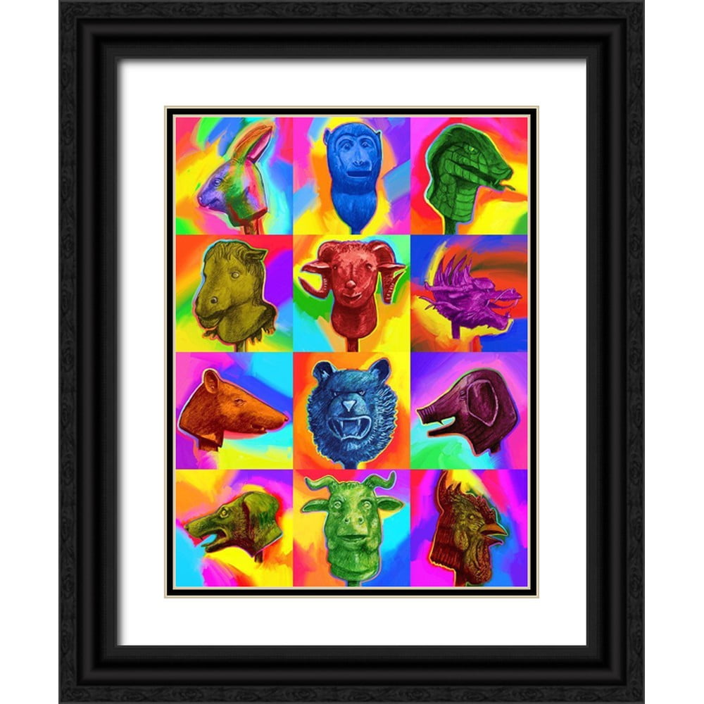 Green, Howie 12x14 Black Ornate Wood Framed with Double Matting Museum ...