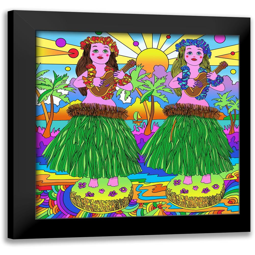 Green, Howie 15x15 Black Modern Framed Museum Art Print Titled - Hula ...