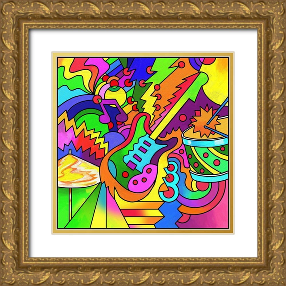 Green, Howie 15x15 Gold Ornate Wood Framed with Double Matting Museum ...