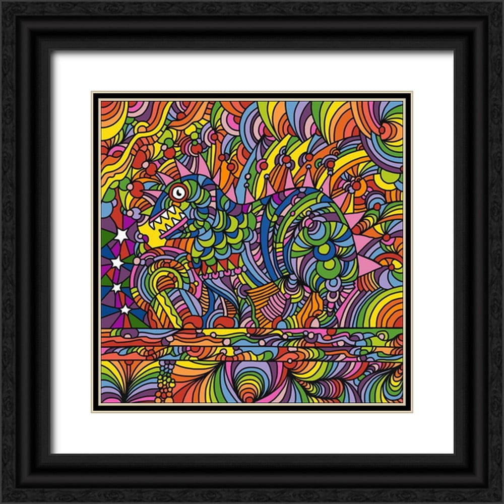 Green, Howie 20x20 Black Ornate Wood Framed with Double Matting Museum ...