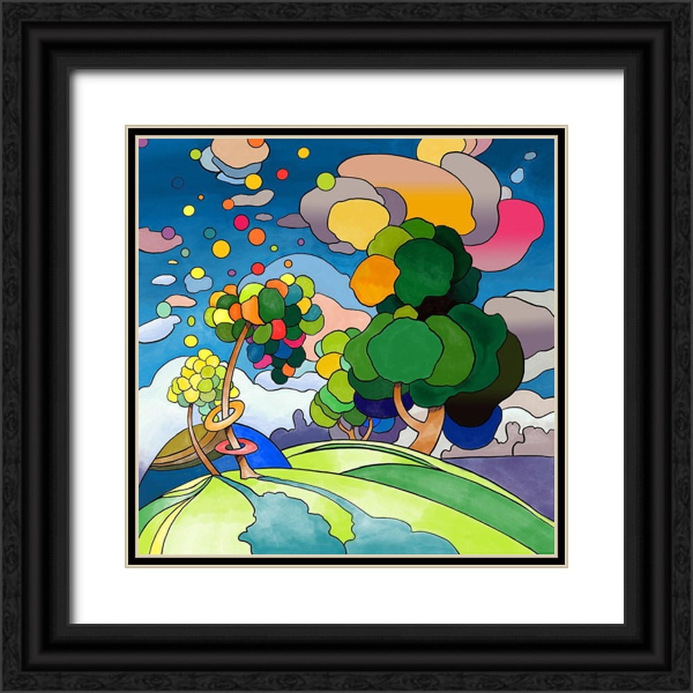 Green, Howie 26x26 Black Ornate Wood Framed with Double Matting Museum ...