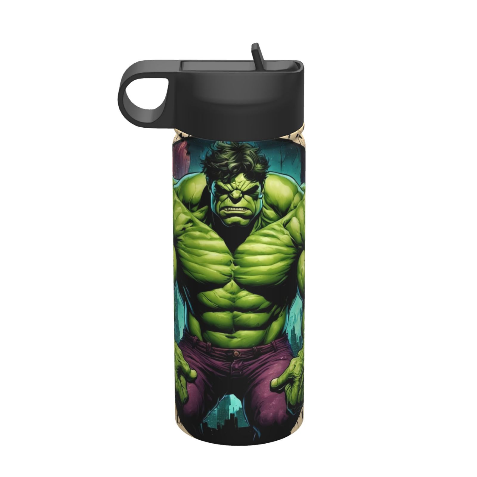 Green Hulk 18 Oz Water Bottle Insulated Stainless Steel Vacuum Tumbler ...