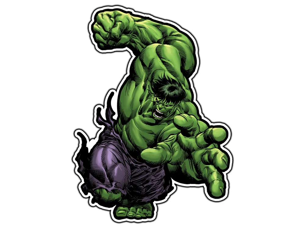 Green Hulk Smash Comic Sticker Cartoon Sticker, Phone Decal Water ...