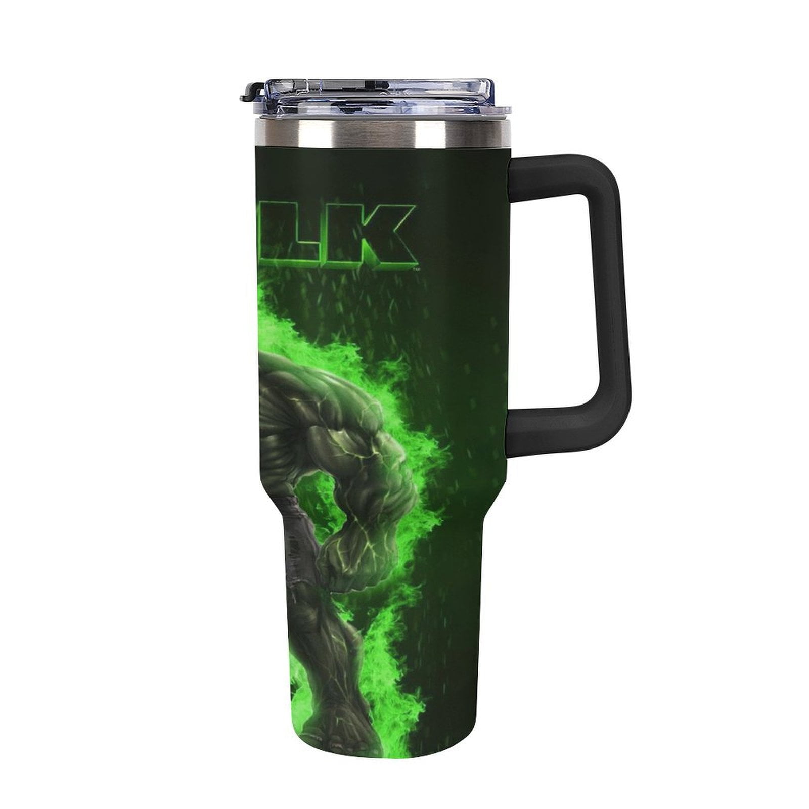 Green Hulk Tumbler with Handle Insulated Tumbler with Lid and Straw ...