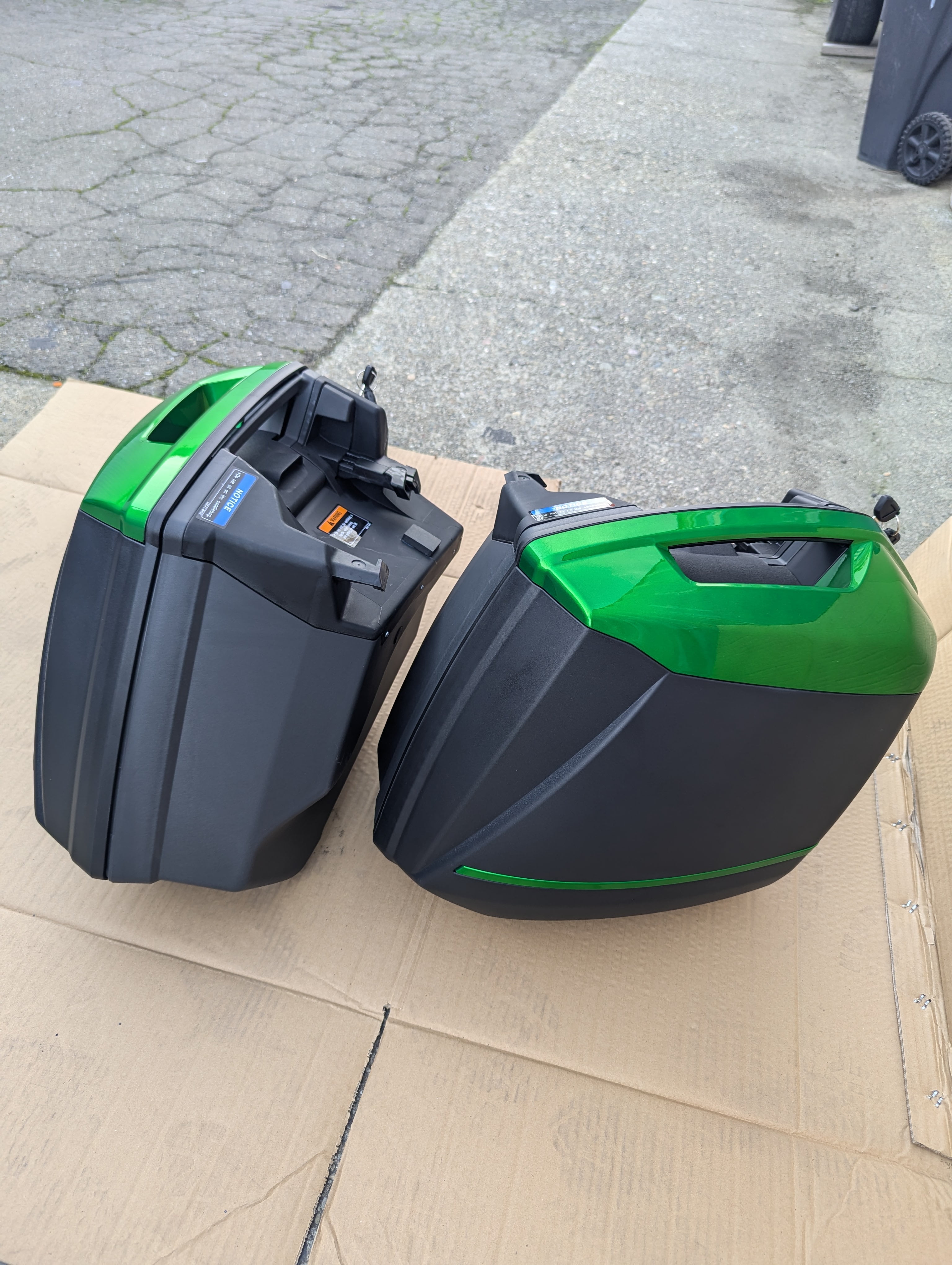 Green Improved 38L saddlebags Paniers for Kawasaki Versys 650 1000LT ...