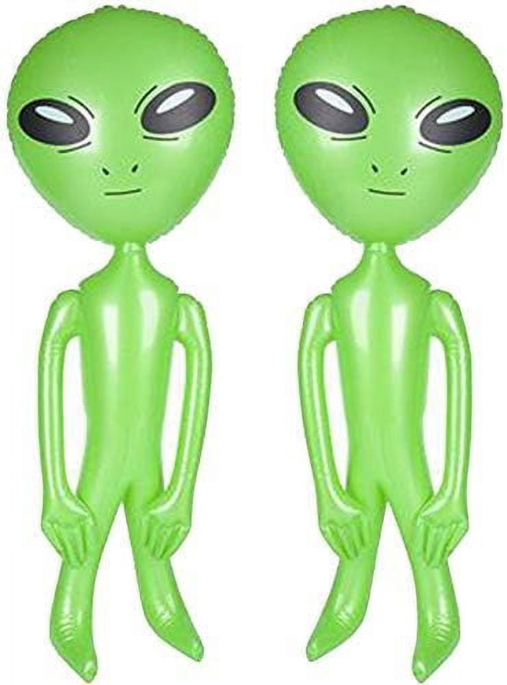 Green Inflatable Alien, Set of 2, Outer Space Decorations, 34/60 Inch ...