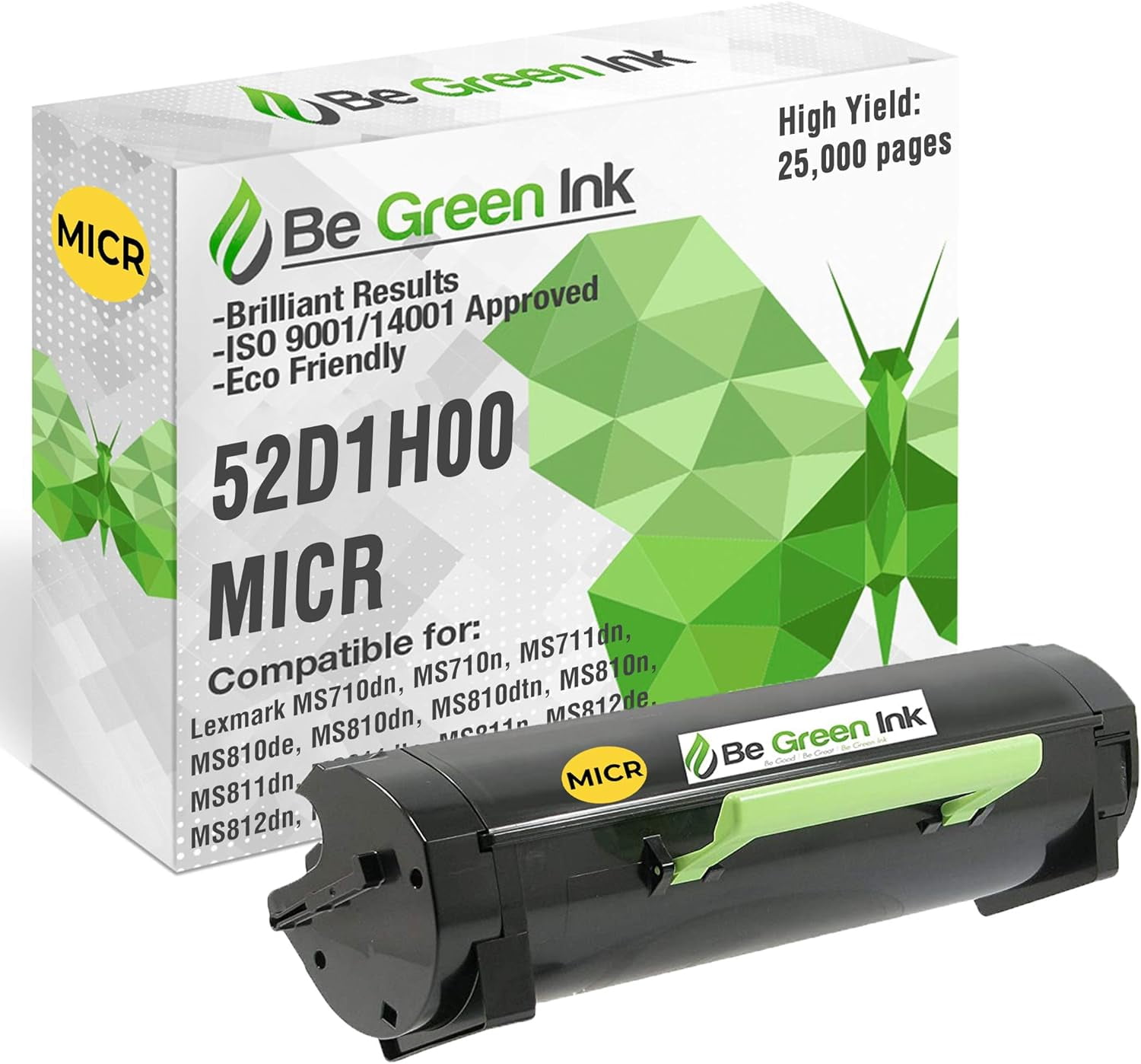 Be Green Ink Compatible Replacement Black Toner Cartridge for Lexmark ...