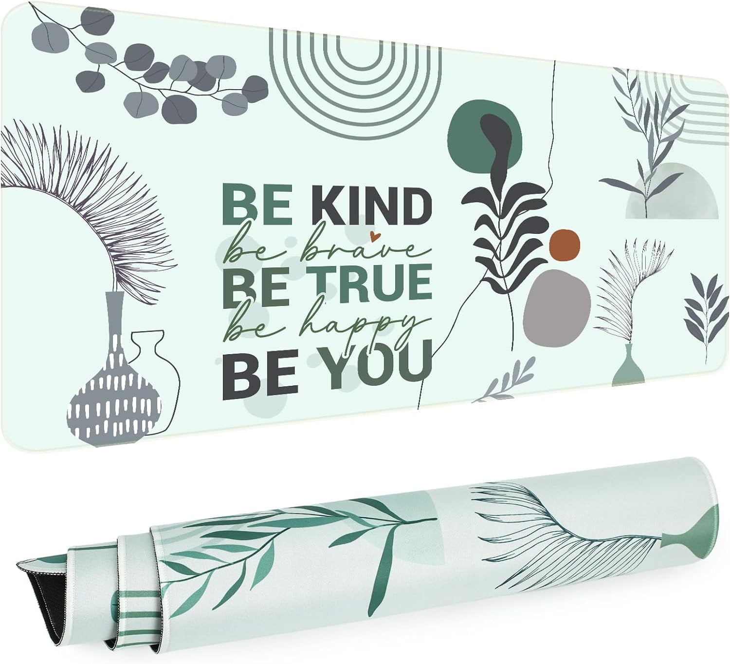 Green Inspirational Desk Mats - Bible Verse Light Plants Leaves Be Kind ...