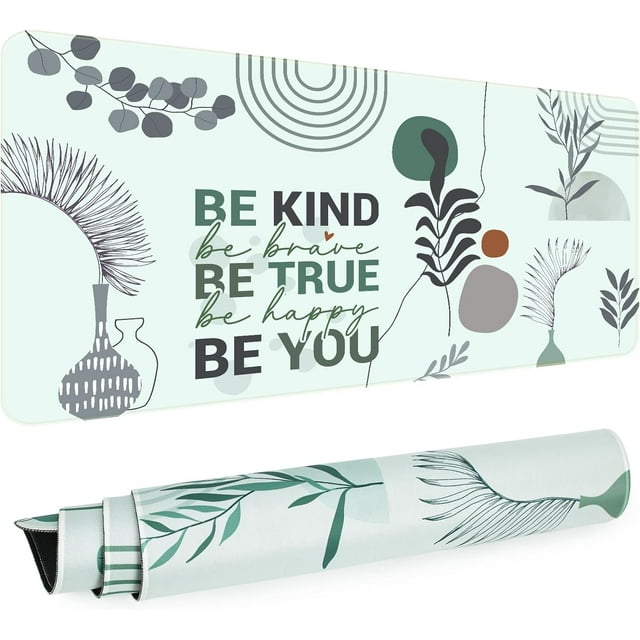 Green Inspirational Desk Mats - Bible Verse Light Plants Leaves Be Kind ...