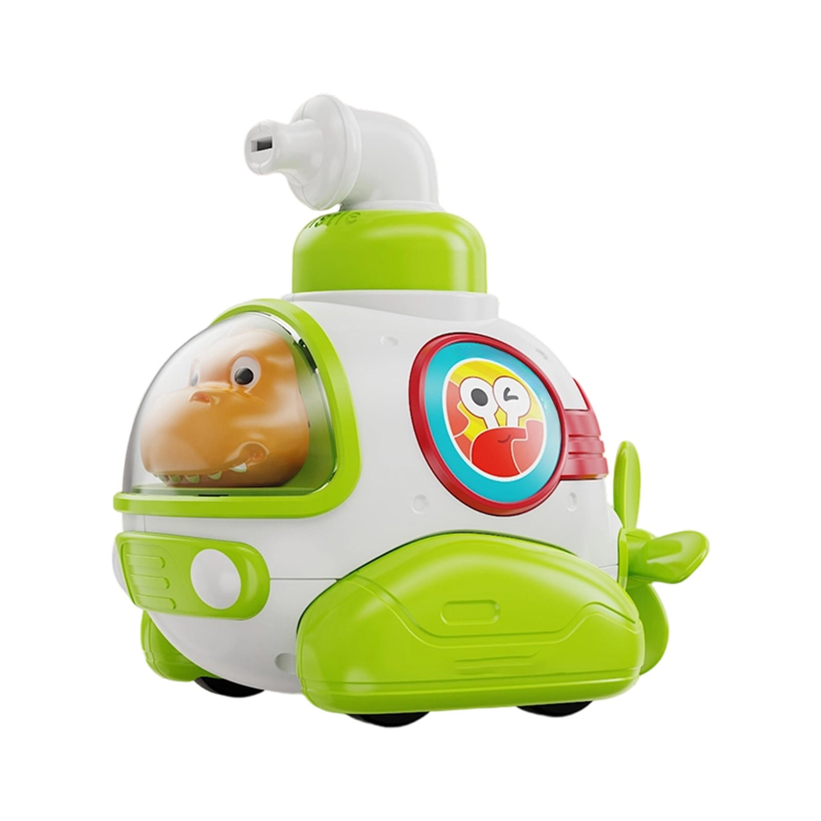 Green Interactive Childrens Press And Go Submarine Toy Car With Whistle ...