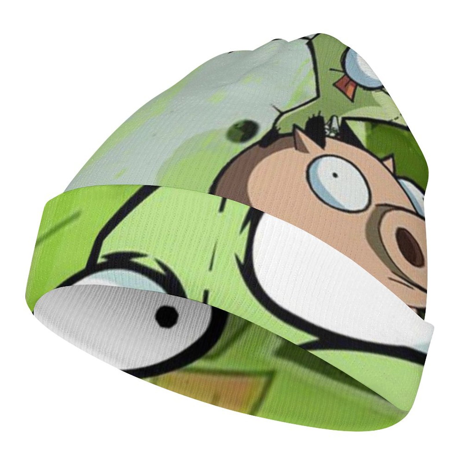 Green Invader Zim Gir Children Knitted Hat Slouchy Daily Full Printed Fashion Elastic Knitting ...