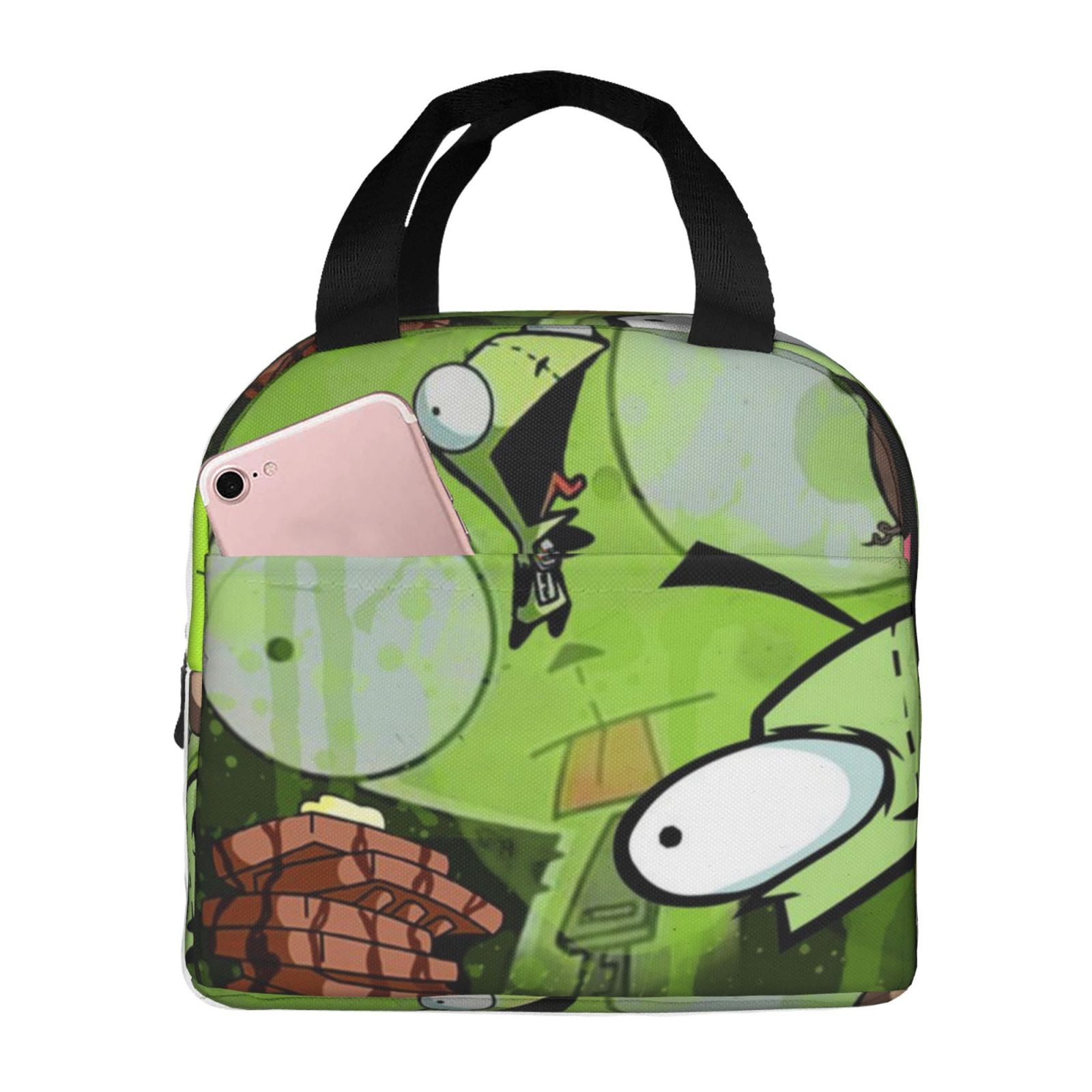 Green Invader Zim Gir Lunch Bag Reusable Portable Lunch Box Insulated ...