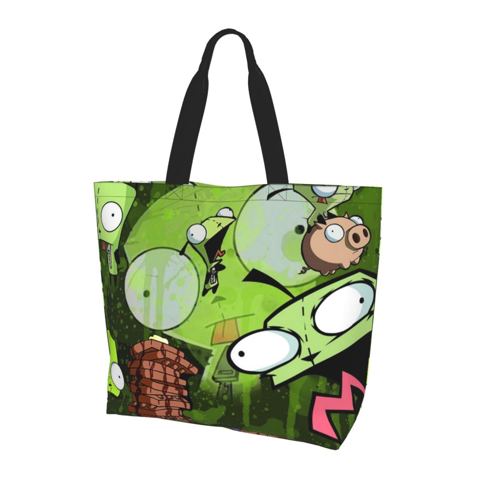 Green Invader Zim Gir Tote Bags Reusable Women Shoulder Bag Grocery Bag ...