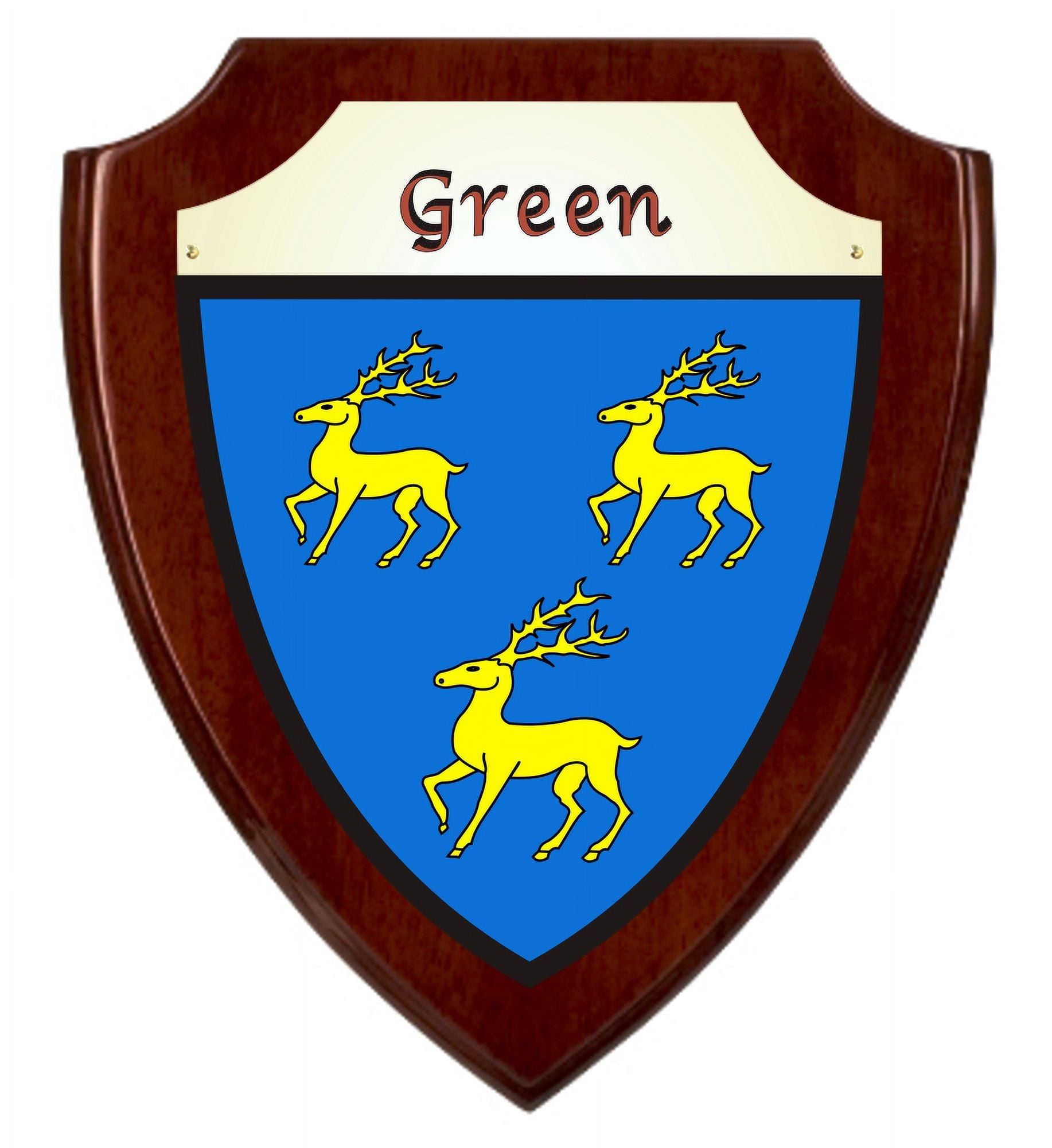 Green Irish Coat of Arms Shield Plaque - Rosewood Finish - Walmart.com
