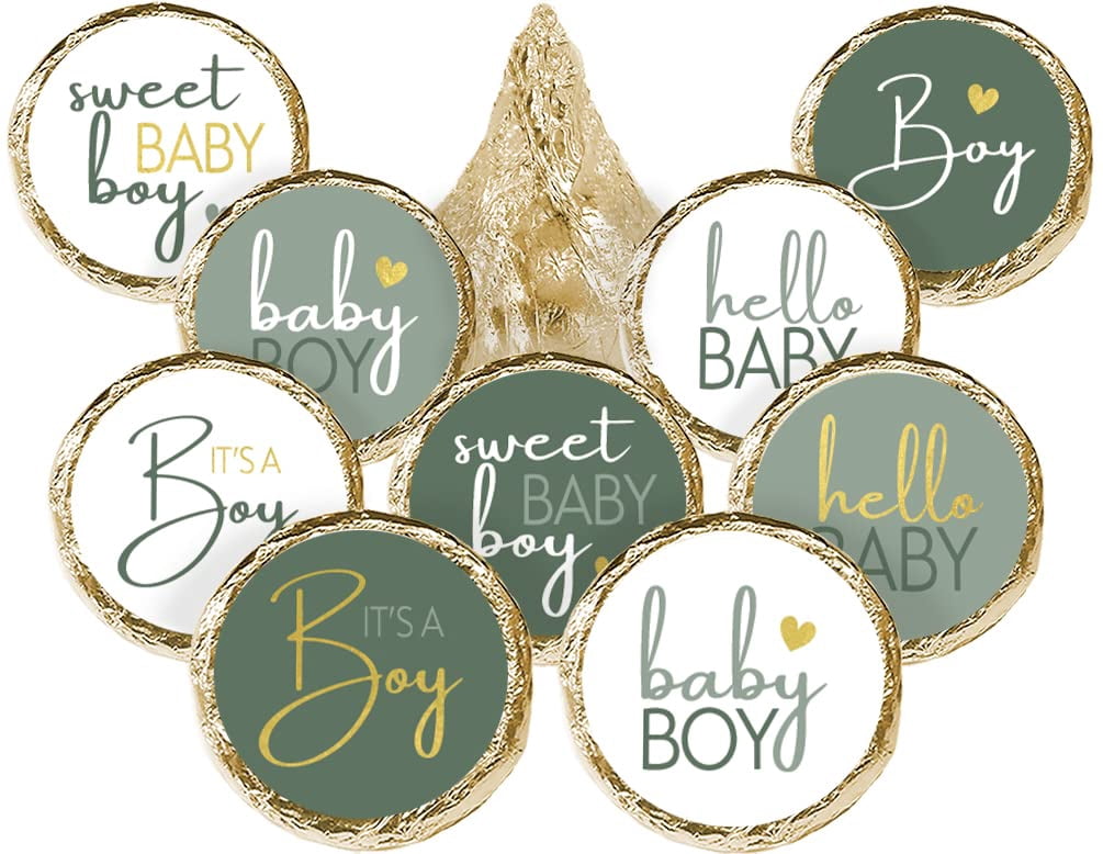 Green It's a Boy Baby Shower Chocolate Kisses Party Favor Candy ...