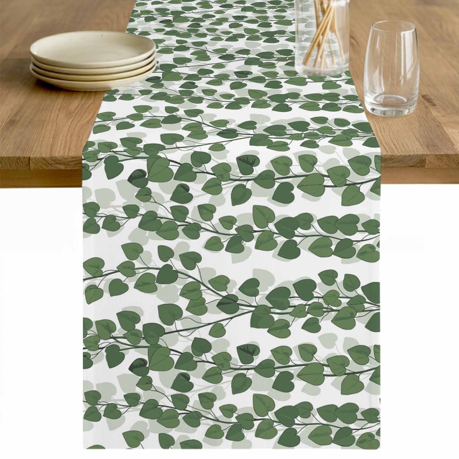 Green Ivy Leaves Table Runner 72 Inches Long Farmhouse Dress Scarves ...