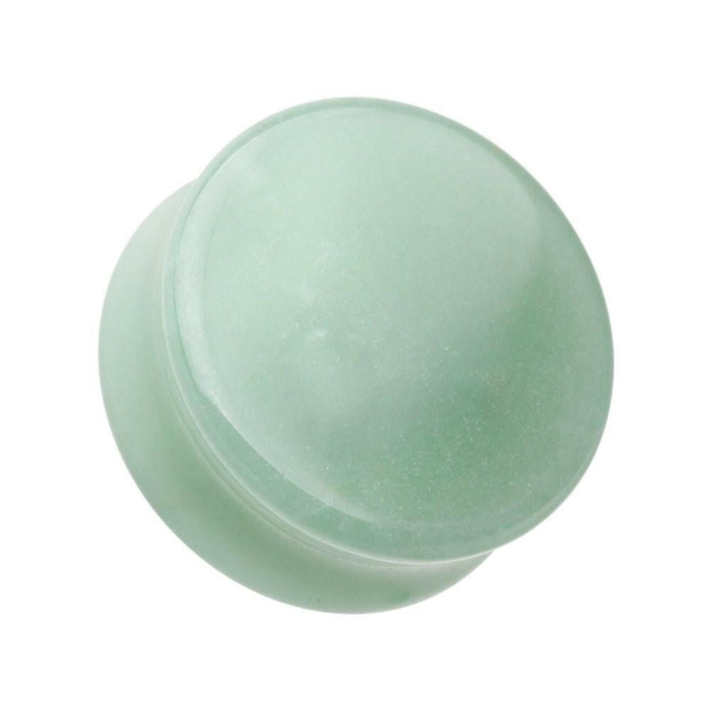 Green Jade Aventurine Natural Stone Double Flared Ear Gauge Plug ...
