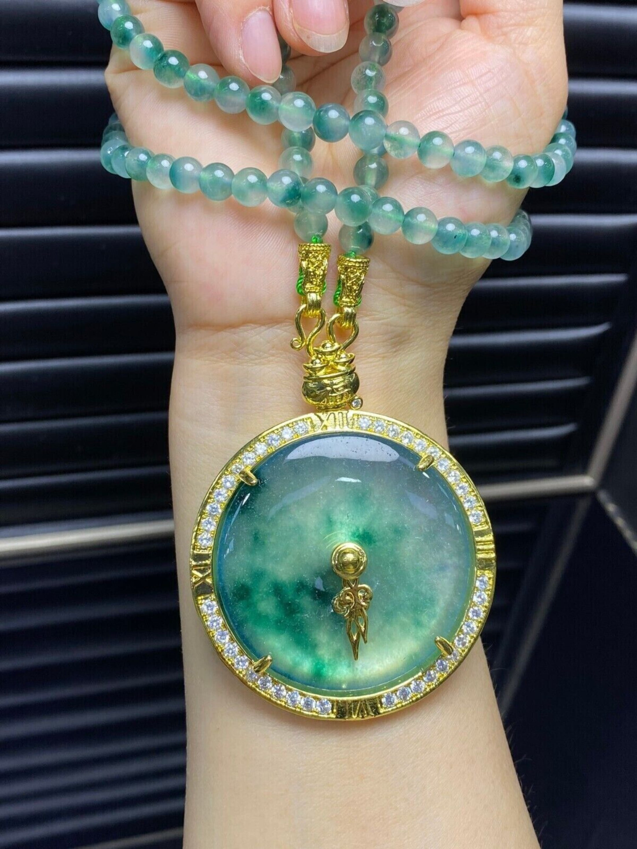 Green Jade Jadeite Good Luck Pendant&Necklaces - Walmart.com