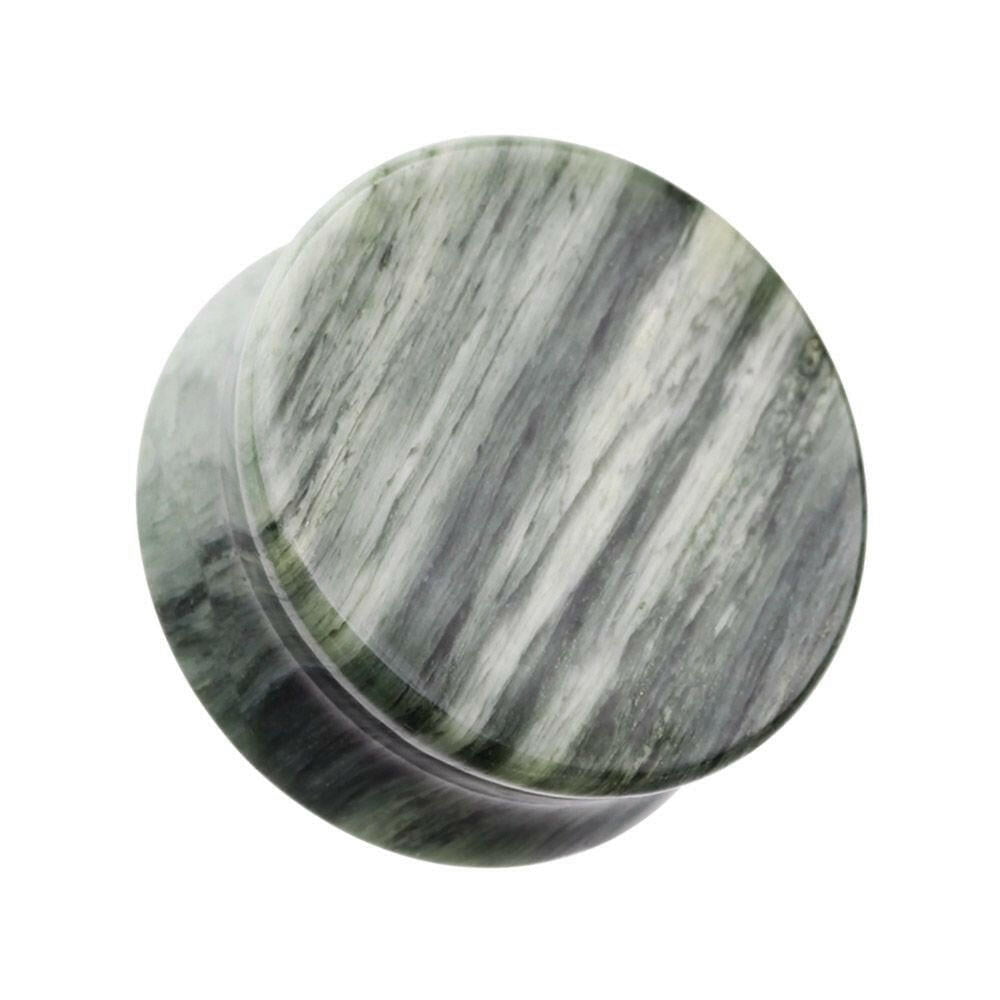 Green Jasper Natural Stone Double Flared Ear Gauge Plug - Walmart.com