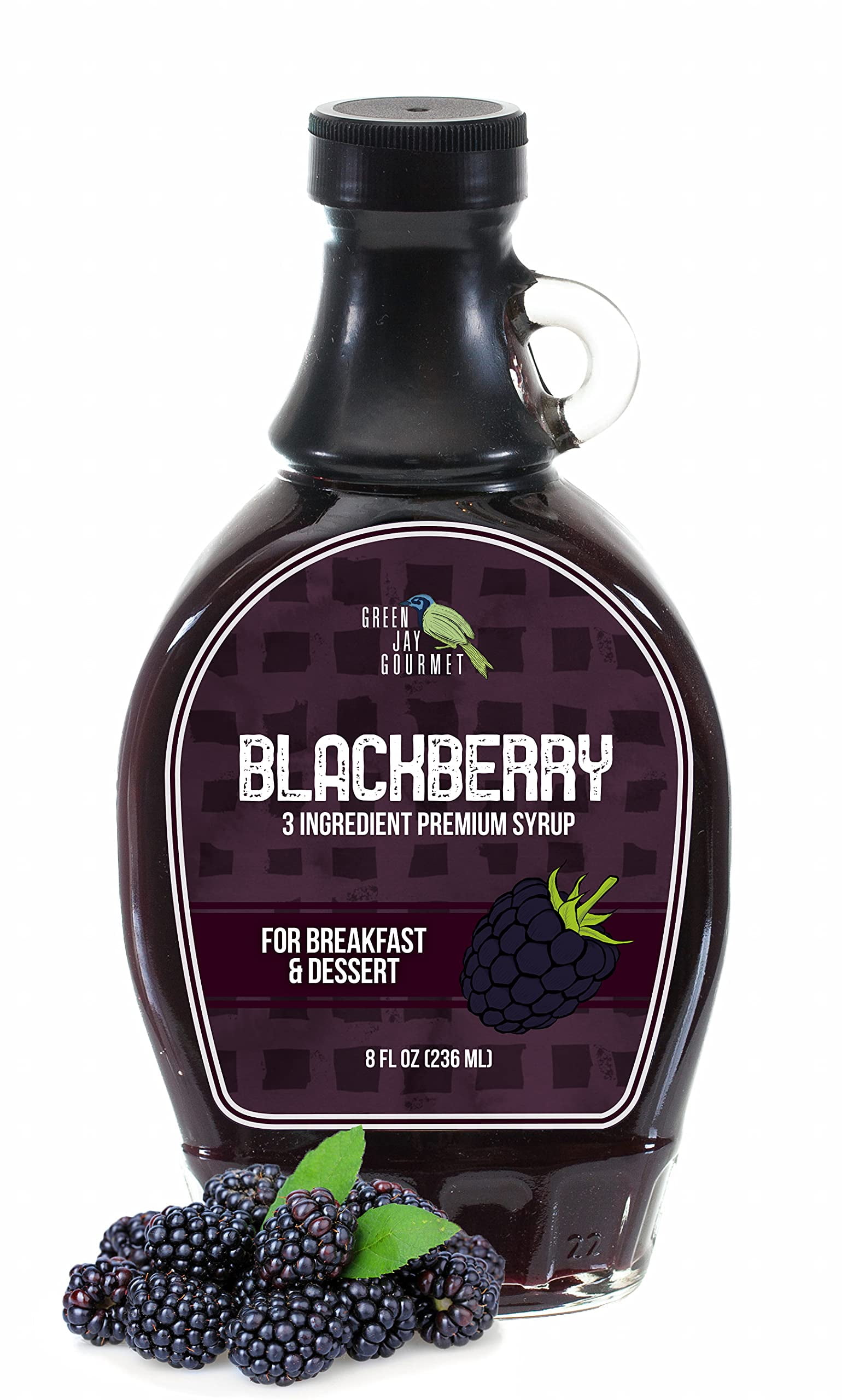 Green Jay Gourmet Blackberry BDF32 Syrup - 3 Ingredient Syrup with Fresh Blackberries, Cane ...