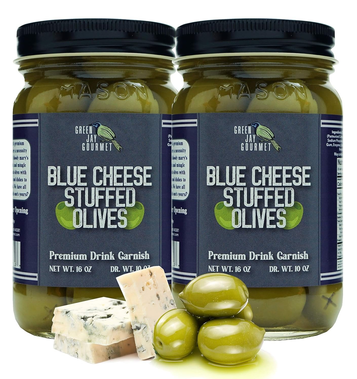 Green Jay Gourmet Blue Cheese Stuffed Olives Cheese Stuffed Green ...