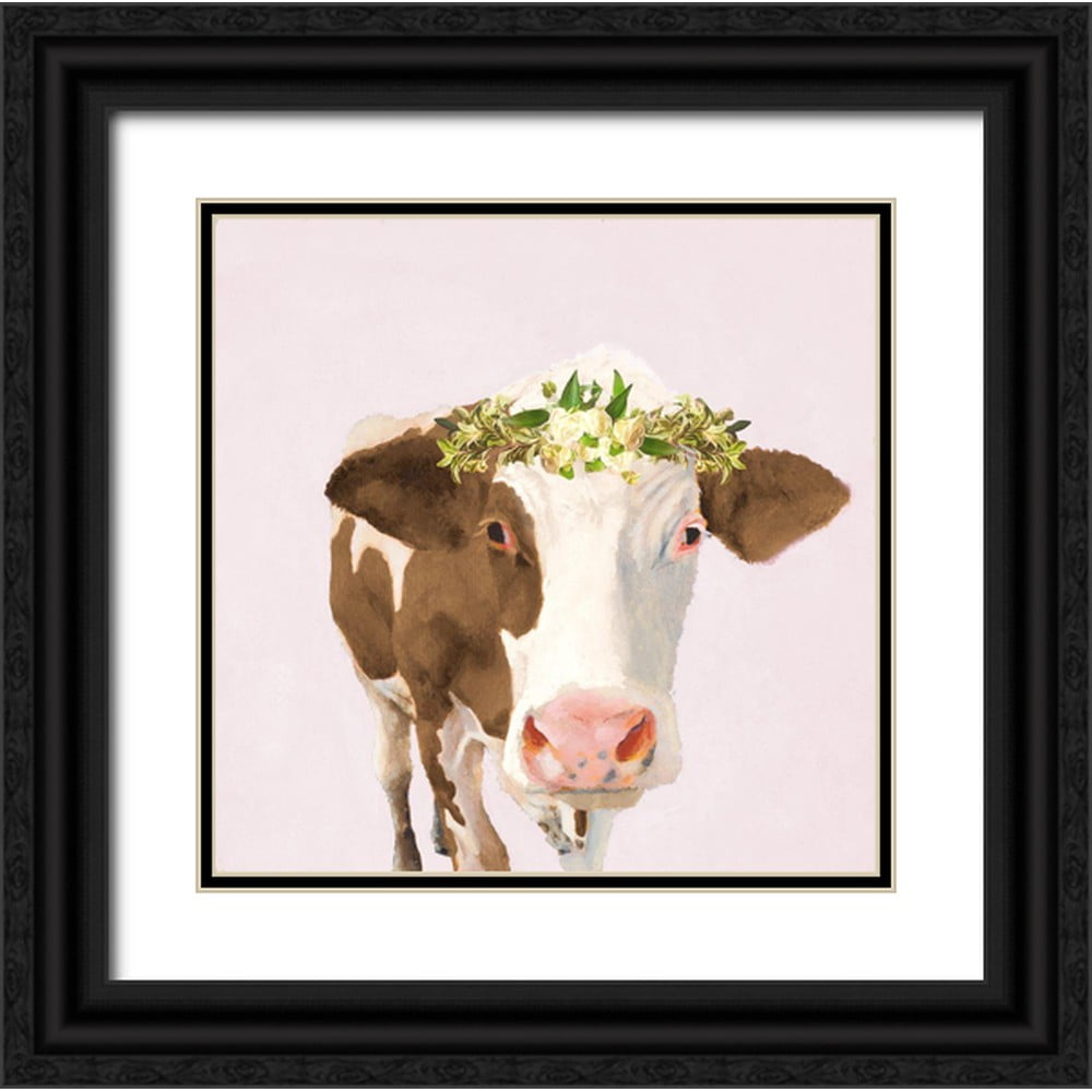 Green, Jenny 26x26 Black Ornate Wood Framed with Double Matting Museum ...