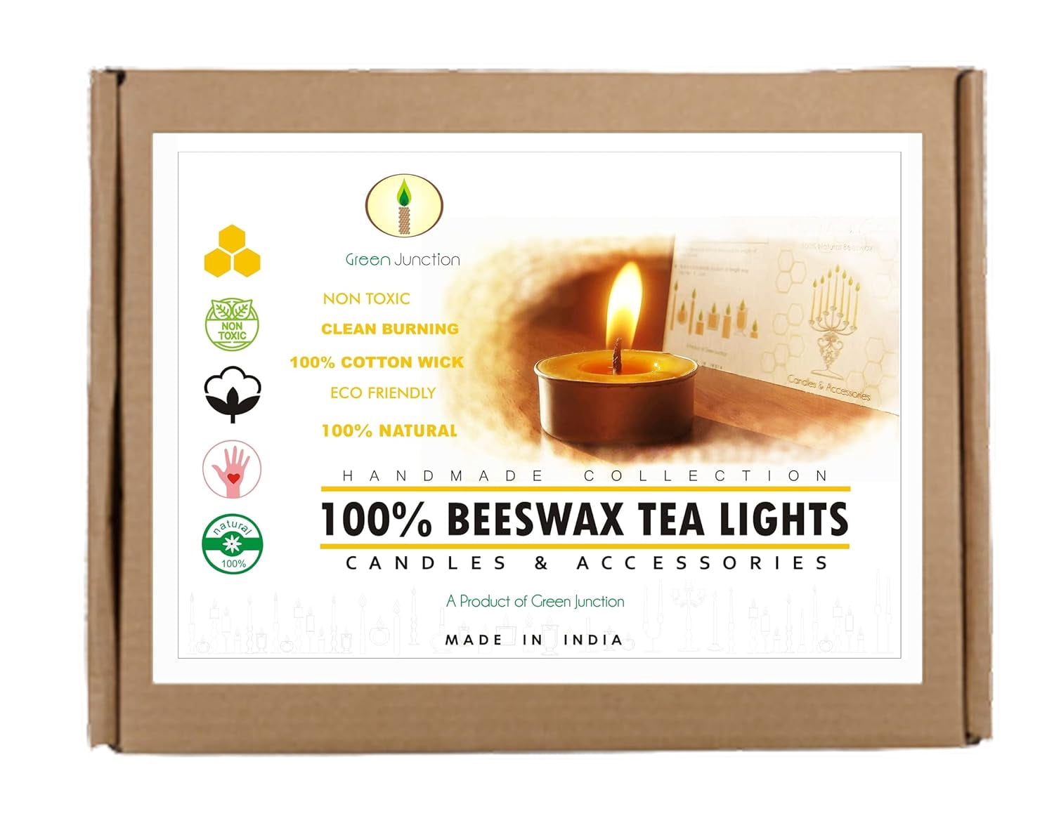 Green Junction Pure Beeswax Tealights 11 Pcs 15 GMS Each - Walmart.com