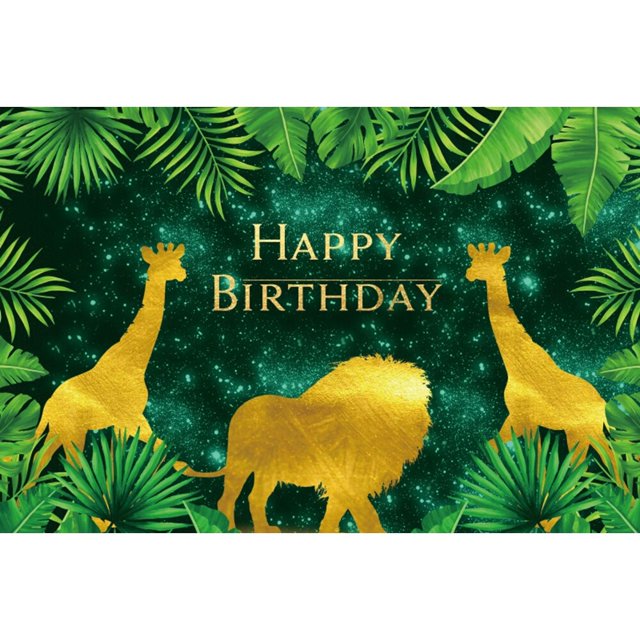 Green Jungle Wild Animal Photocall Baby Newborn Birthday Photography ...