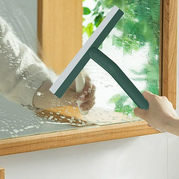Green Kitchen Countertop Squeegee, Glass and Mirror Cleaning Wiper ...