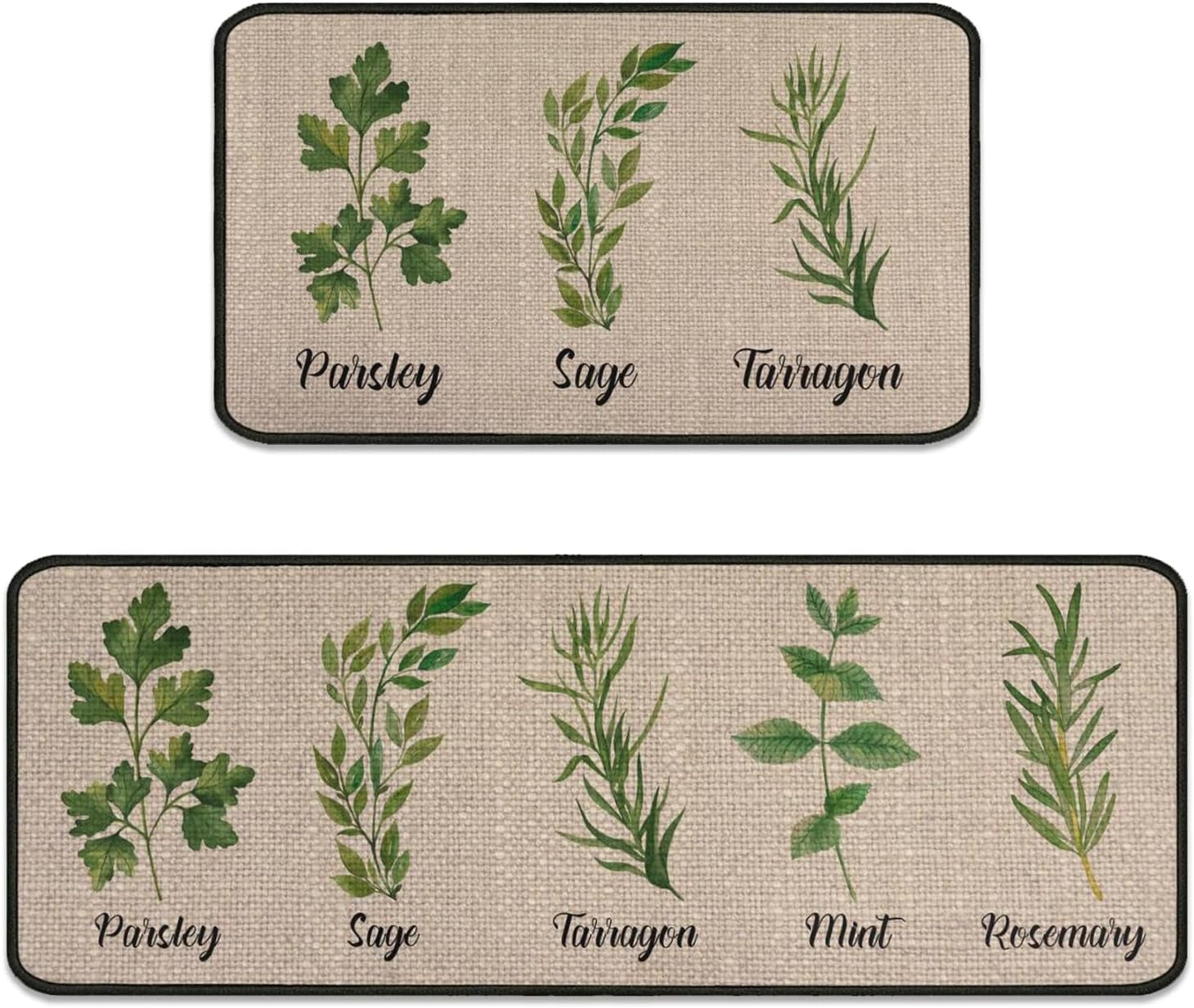 Green Kitchen Rugs 2Pcs Sage Green Kitchen Rugs Set for Seasonal Indoor ...
