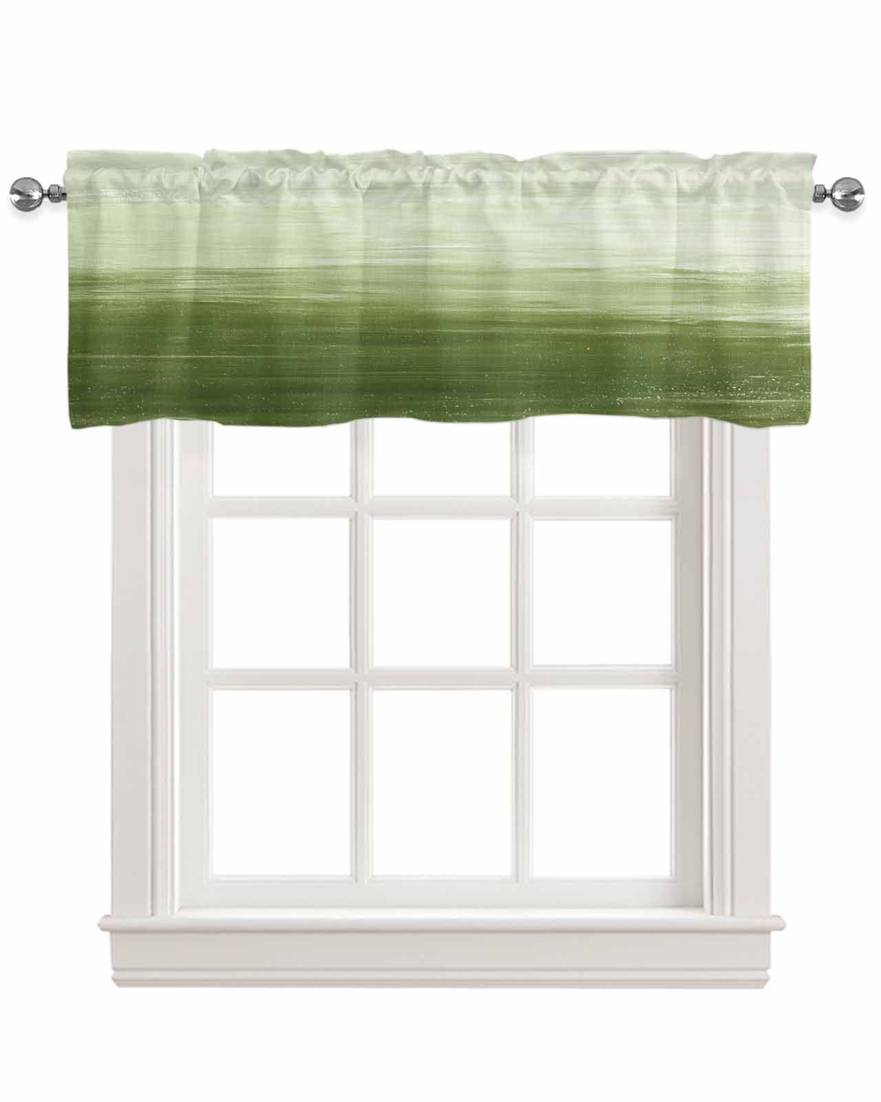 Green Kitchen Valances for Windows Farmhouse Linen Window Valance ...