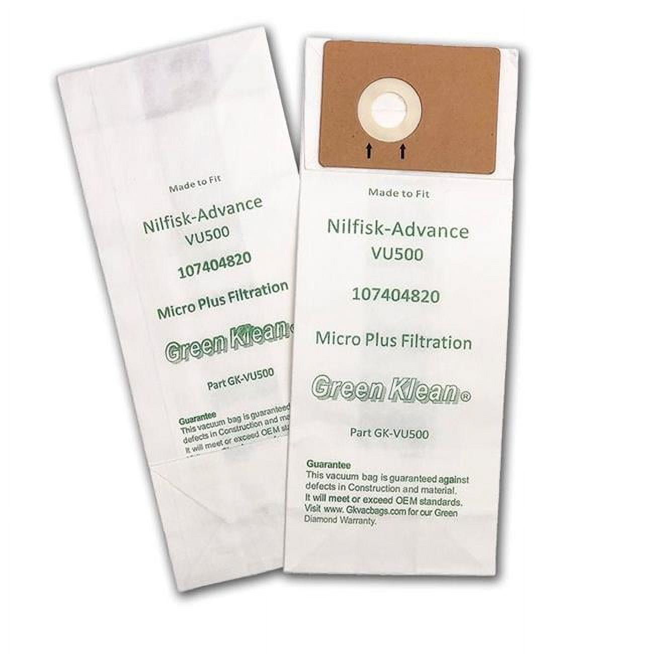 Green Klean Advance VU500 12 & 15 Uprights Replacement Vacuum Bags, 10 ...