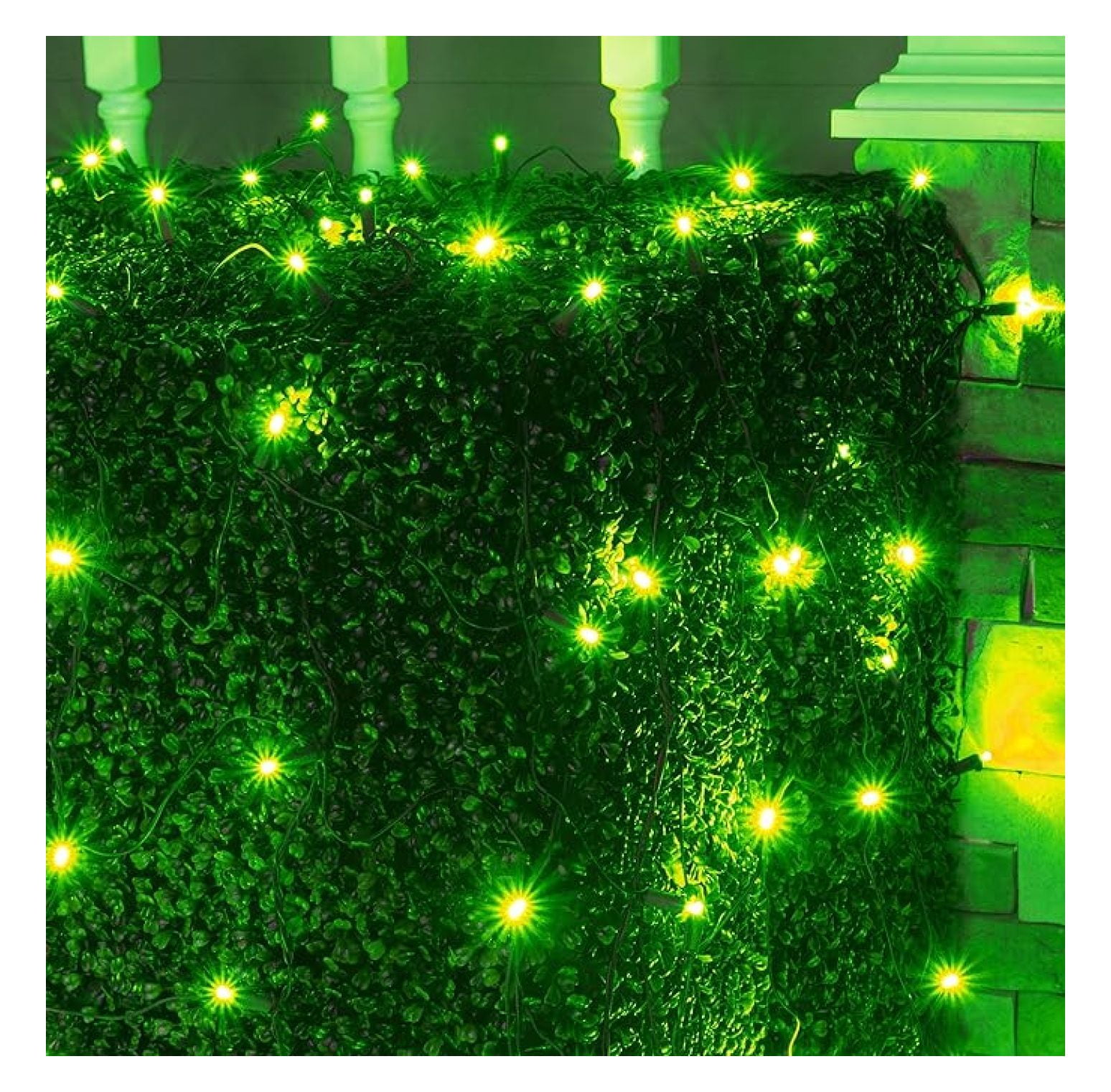 Green LED Net Lights Christmas - 100 Count 5mm, 4x6 ft, Outdoor Holiday ...