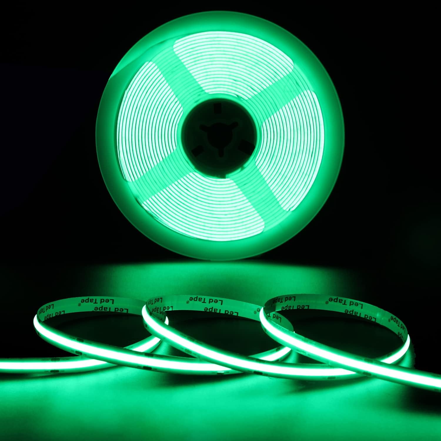 Green LED Strip Lights, COB LED Strip UL-Listed, 16.4ft/5M Green Lights ...