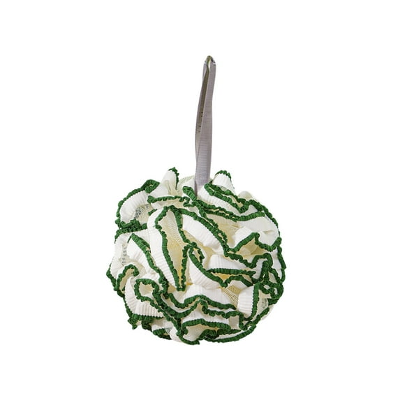 Green Lace Edges Bath Sponge Double Layer Mesh With Hanging Loop Super ...