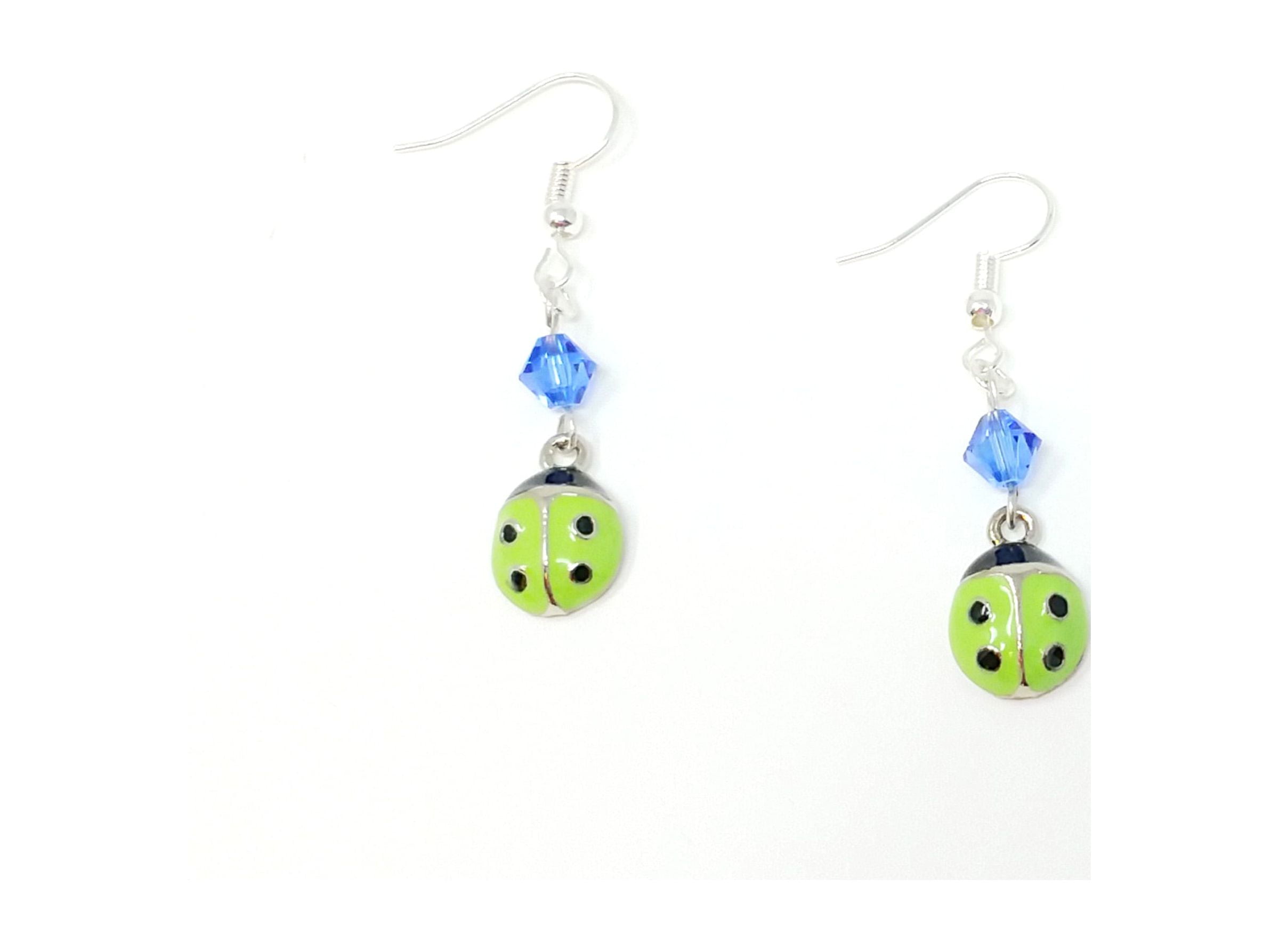 Green Ladybugs with Swarovski Crystal Earrings - Walmart.com