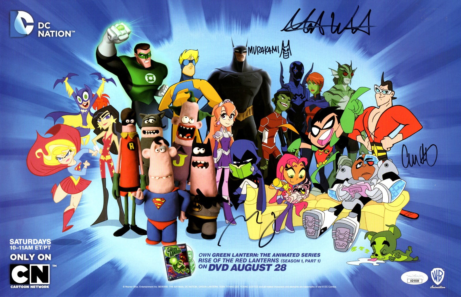 Green Lantern Animated Signed Autograph 11X17 Poster Watson Murakami ...
